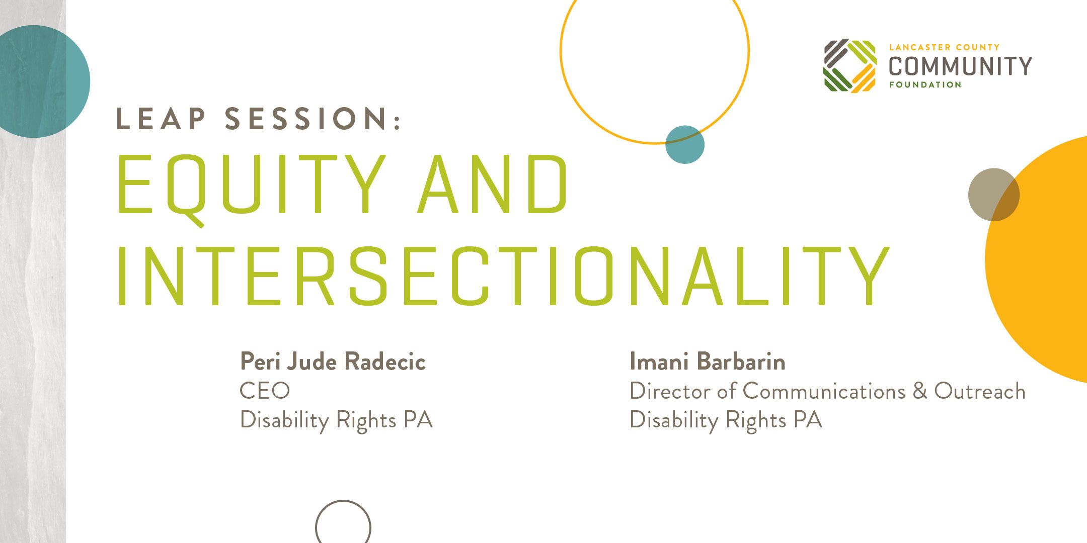 LEAP Session: EQUITY AND INTERSECTIONALITY - Lancaster County Community ...