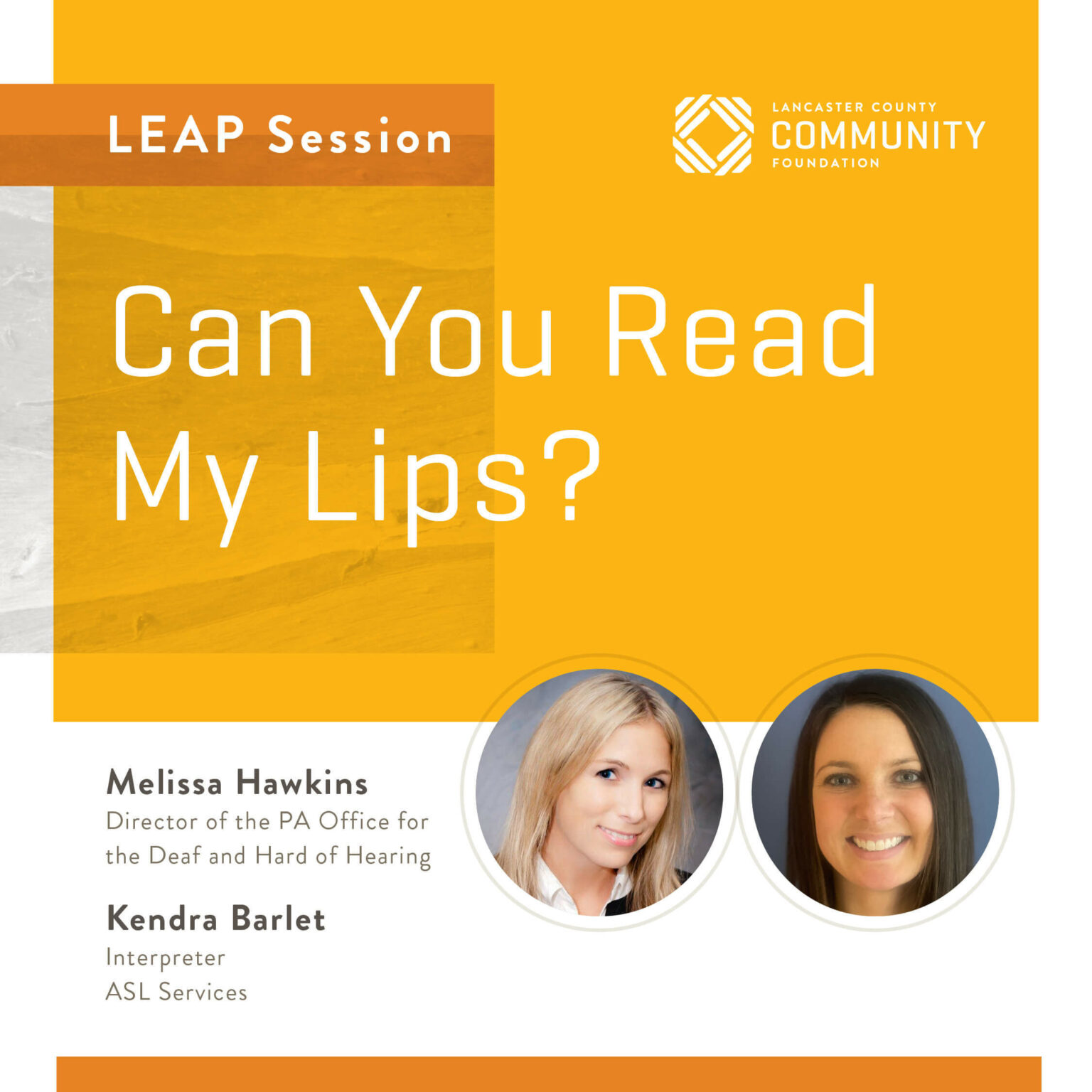 LEAP Session: Can You Read My Lips? - Lancaster County Community Foundation
